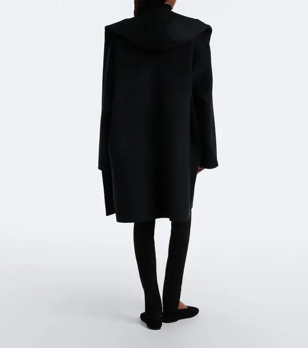 TOTEME Hooded Wool Coat - Black