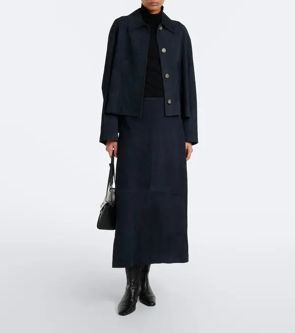 JOSEPH Aitna Suede Jacket - Blue