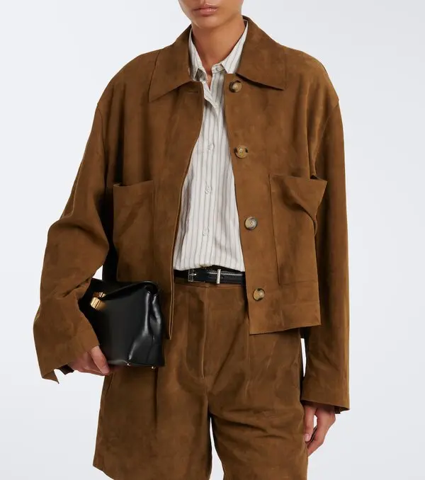 JOSEPH Aitna Suede Jacket - Brown