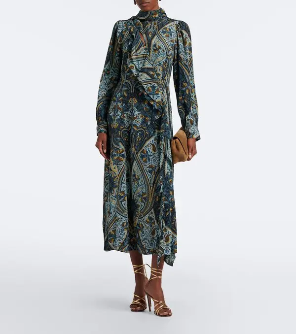 Ulla Johnson Sabrina Silk Crêpe De Chine Midi Dress