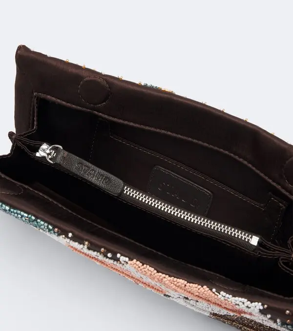 Staud Muse Small Beaded Satin Clutch