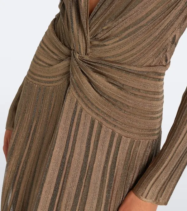 Ralph Lauren Dabney Pleated Silk-blend Lamé Gown
