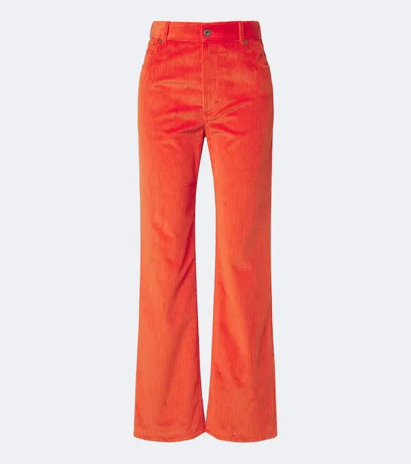 Loewe Cotton Corduroy Straight Pants - Orange
