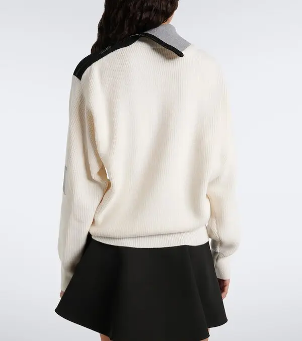 Loewe Double L Wool-blend Sweater - White