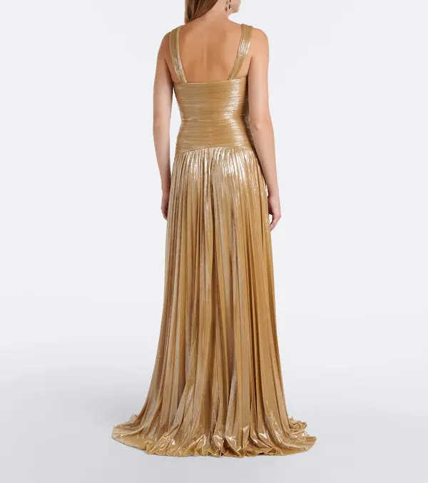 Retrofete Solace Plissé Halterneck Gown