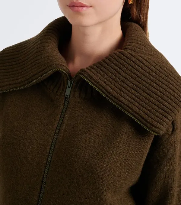 Victoria Beckham Wool-blend Zip-up Cardigan