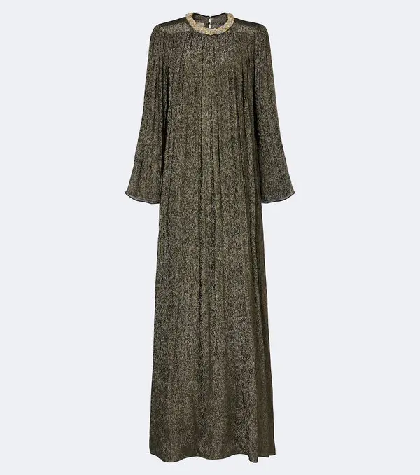 Valentino Garavani Embellished Silk-blend Gown - Gold