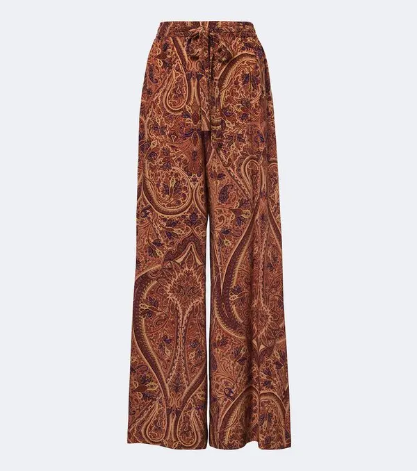 Ulla Johnson Sawyer Silk Crêpe De Chine Wide-leg Pants - Multicoloured