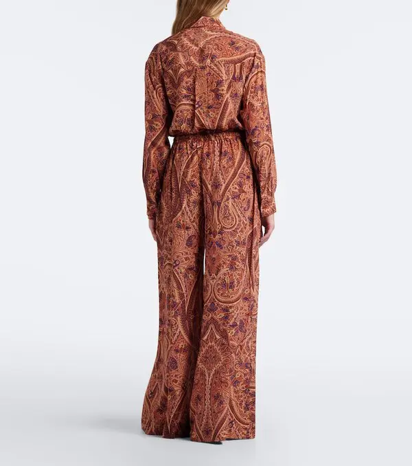 Ulla Johnson Sawyer Silk Crêpe De Chine Wide-leg Pants