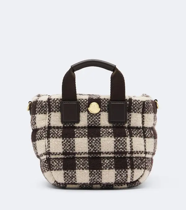 Moncler Caradoc Mini Checked Canvas Tote Bag