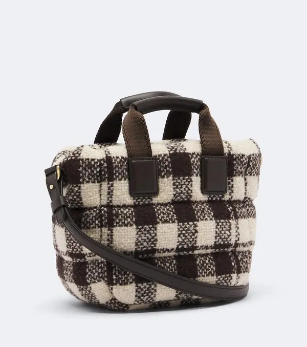 Moncler Caradoc Mini Checked Canvas Tote Bag