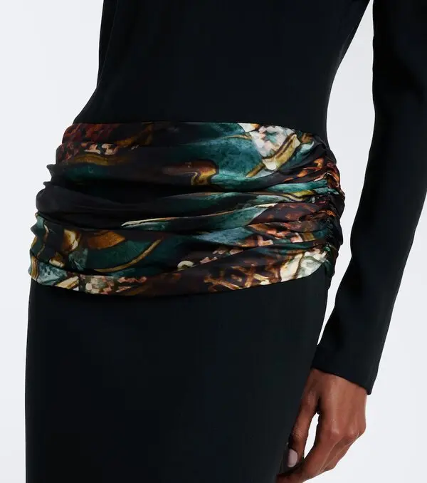Dries Van Noten Paneled Draped Gown
