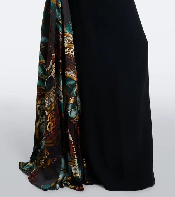 Dries Van Noten Paneled Draped Gown