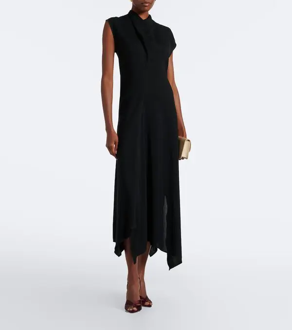 Victoria Beckham Draped Midi Dress - Black