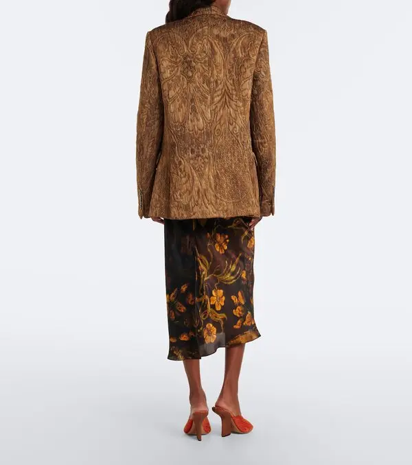 Dries Van Noten Floral Silk Satin Slip Skirt