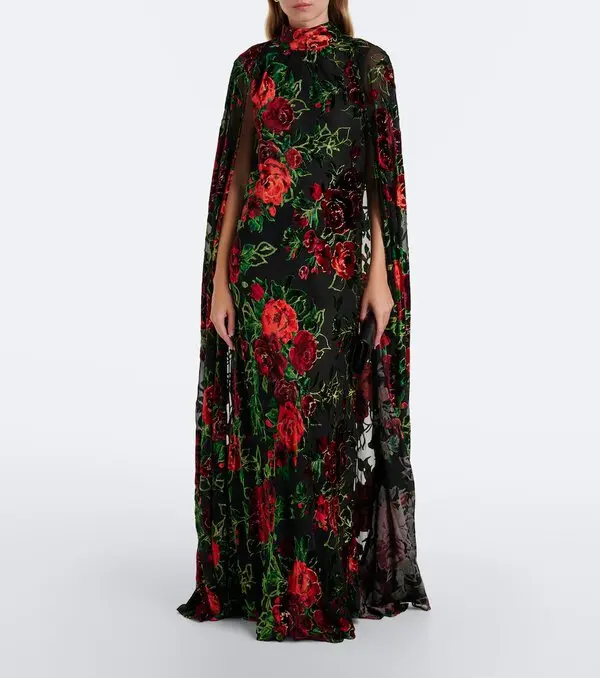 RODARTE Floral Devoré Velvet Gown