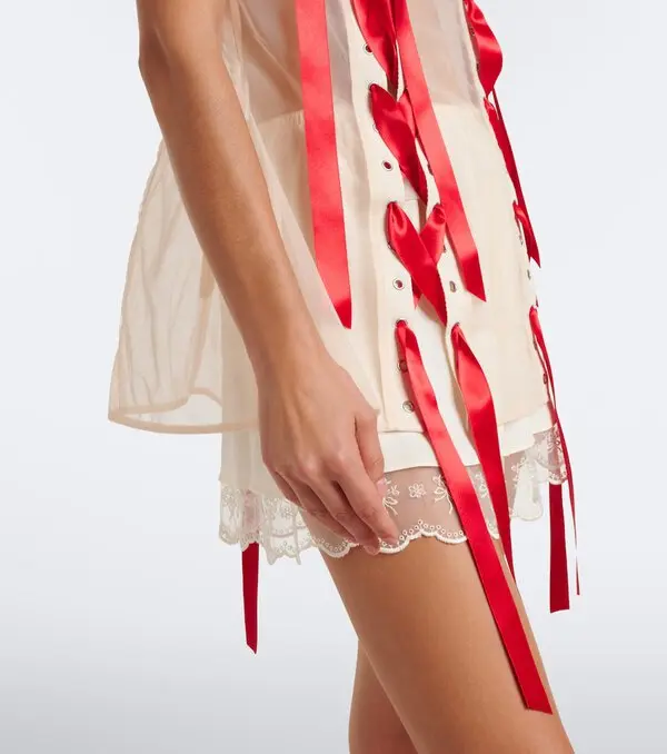 Simone Rocha Unraveling Bow-detail Sheer Top