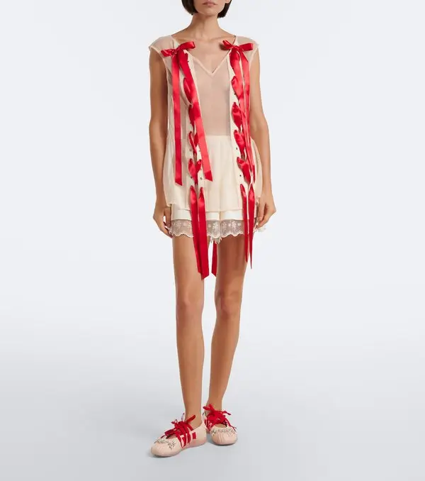 Simone Rocha Unraveling Bow-detail Sheer Top