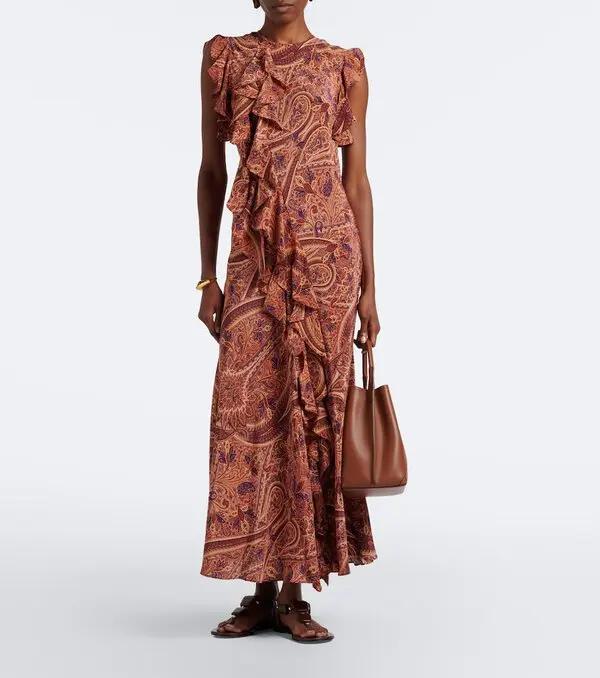Ulla Johnson Ameline Silk Crêpe De Chine Midi Dress