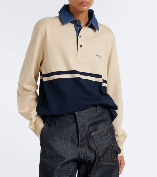 JW Anderson Cotton Jersey Polo Shirt - Beige