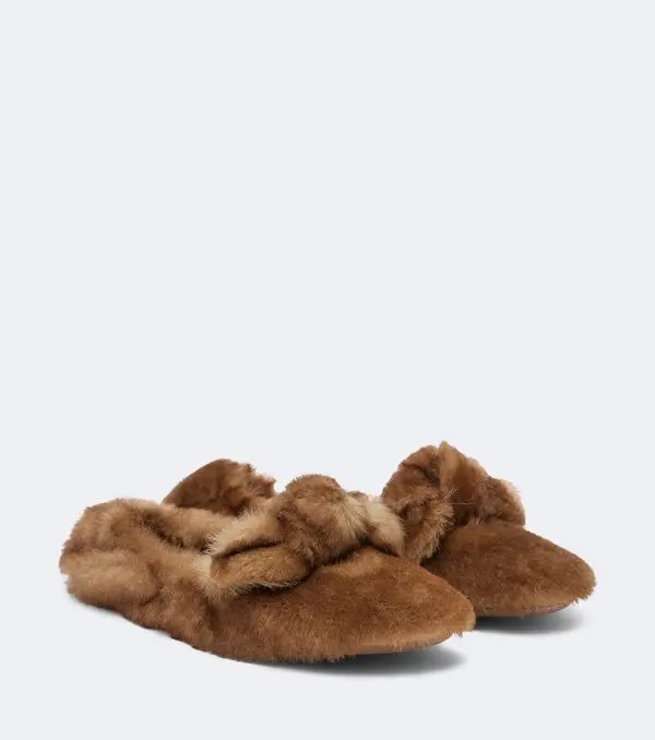 Zimmermann Carousel Shearling Ballet Flats - Brown