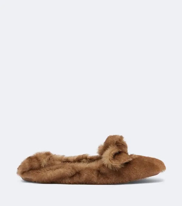 Zimmermann Carousel Shearling Ballet Flats - Brown