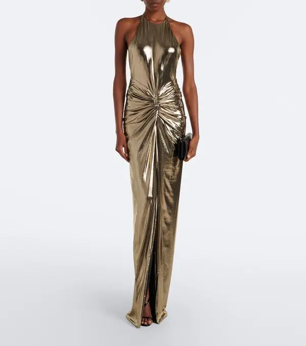 Retrofete Anida Gathered Halterneck Gown