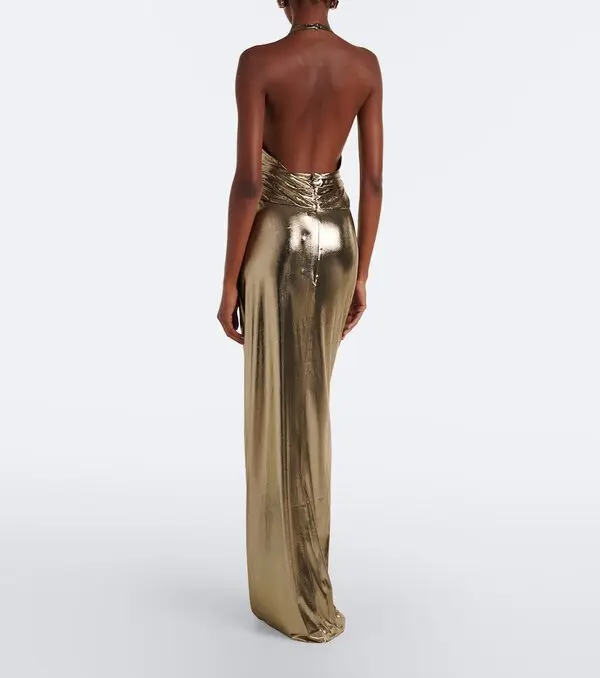 Retrofete Anida Gathered Halterneck Gown