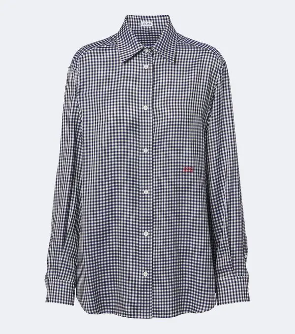 Loewe Double L Gingham Silk Twill Shirt