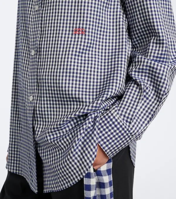 Loewe Double L Gingham Silk Twill Shirt
