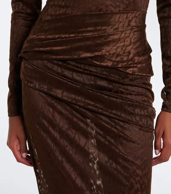Alex Perry Draped Lace Maxi Skirt