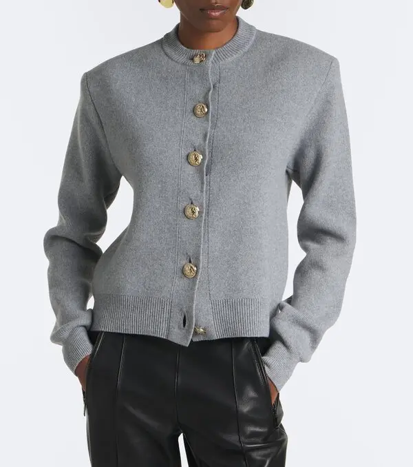 Balmain Cashmere And Wool Cardigan - Grey