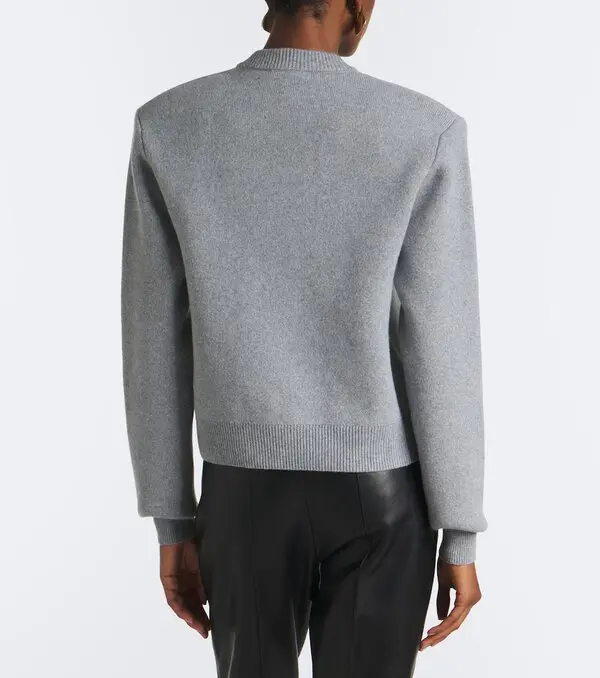 Balmain Cashmere And Wool Cardigan - Grey