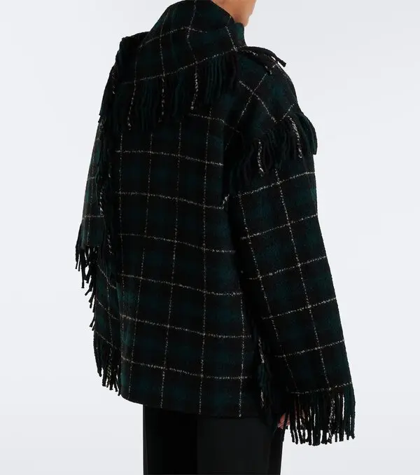 TOTEME Fringed Checked Wool-blend Coat