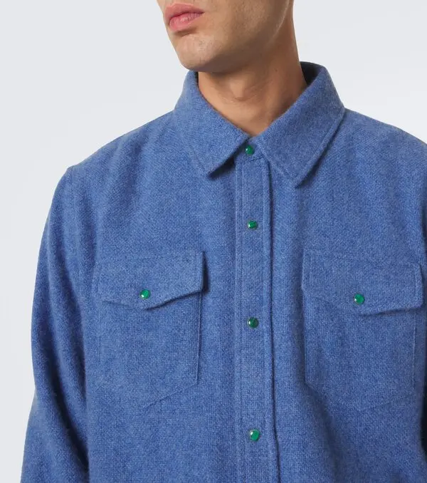 GOD'S TRUE CASHMERE Cashmere Shirt With Malachites