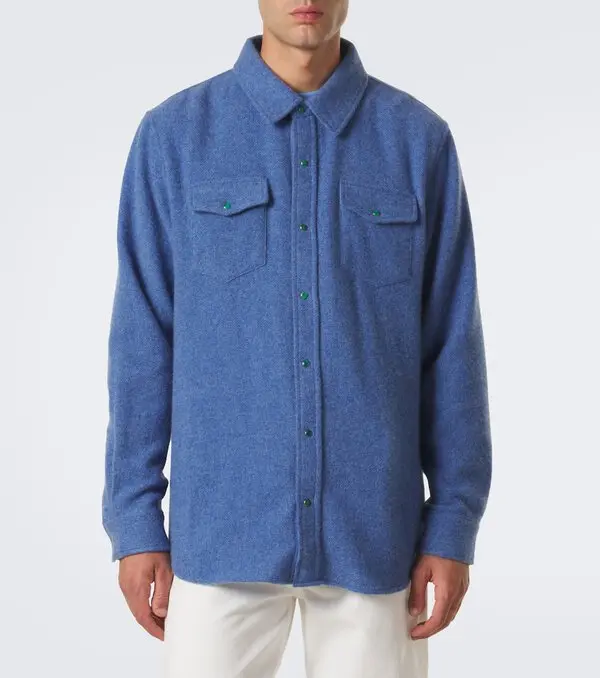 GOD'S TRUE CASHMERE Cashmere Shirt With Malachites
