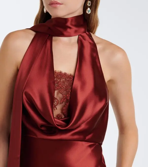 Retrofete Melly Satin Halterneck Gown