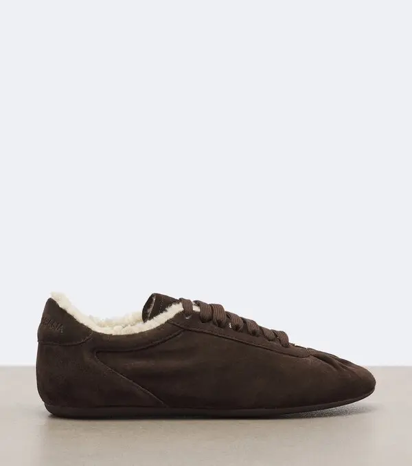 Dolce & Gabbana Dg Teddy-trimmed Suede Sneakers