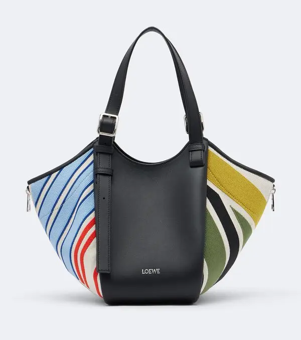 Loewe Hammock Flip Embroidered Striped Tote Bag