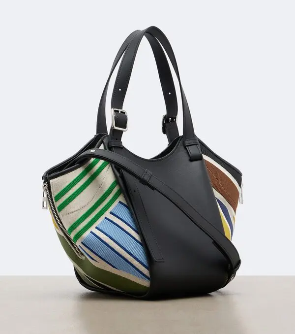 Loewe Hammock Flip Embroidered Striped Tote Bag