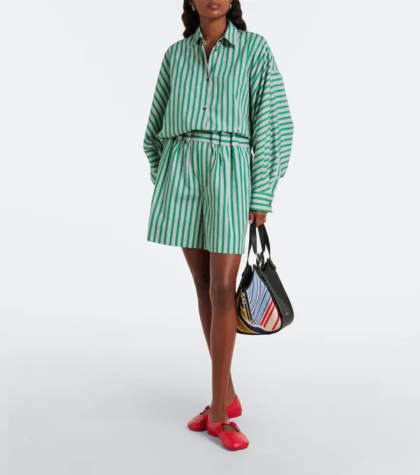 Loewe Hammock Flip Embroidered Striped Tote Bag