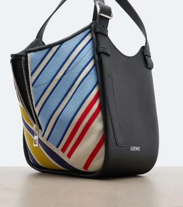 Loewe Hammock Flip Embroidered Striped Tote Bag