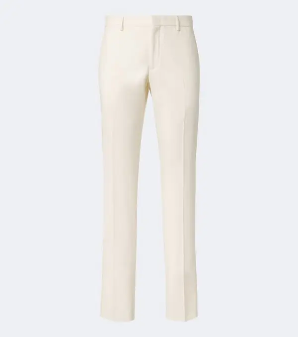 Zegna Cotton And Cashmere Slim Pants - White