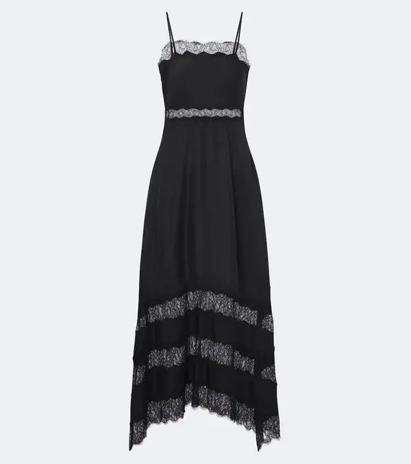 Ulla Johnson Coco Lace-trimmed Silk Twill Midi Dress