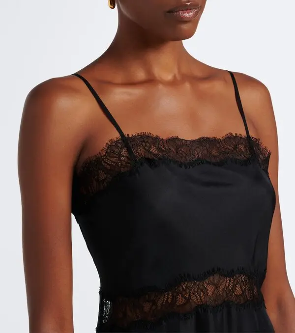 Ulla Johnson Coco Lace-trimmed Silk Twill Midi Dress