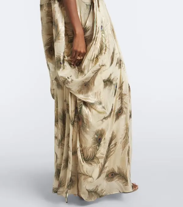 Zimmermann Ascent Burnout Printed Silk Halterneck Gown