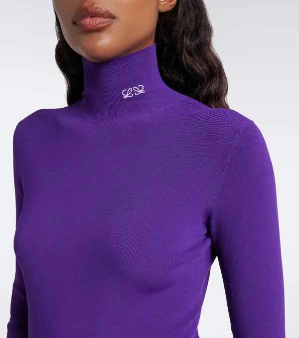 Loewe Double L Jersey Turtleneck Top