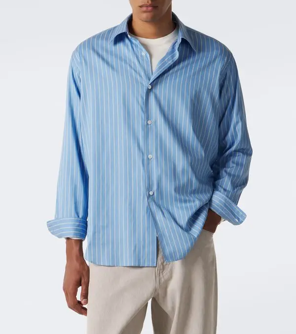 Auralee Striped Cotton And Silk Shirt