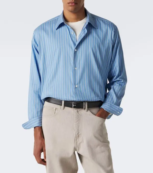 Auralee Striped Cotton And Silk Shirt