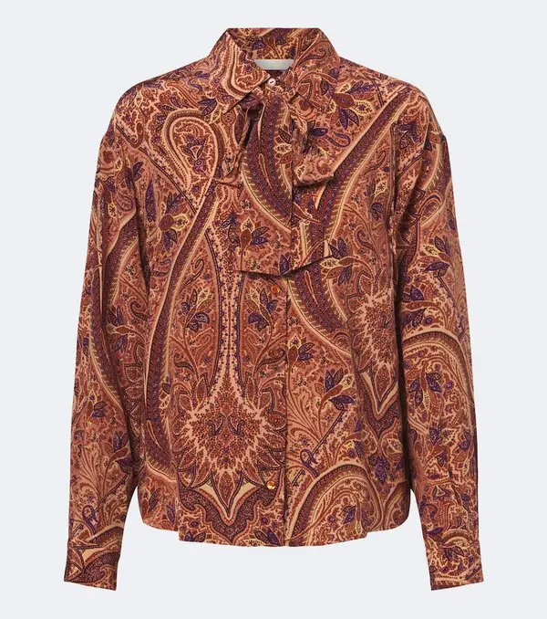 Ulla Johnson Lise Tie-neck Silk Crêpe De Chine Blouse - Multicoloured